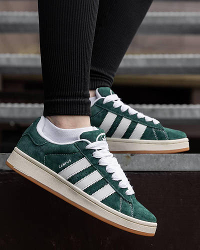 Кроссовки женские Adidas Campus Dark Green White Кроссовки кеды адидас ...