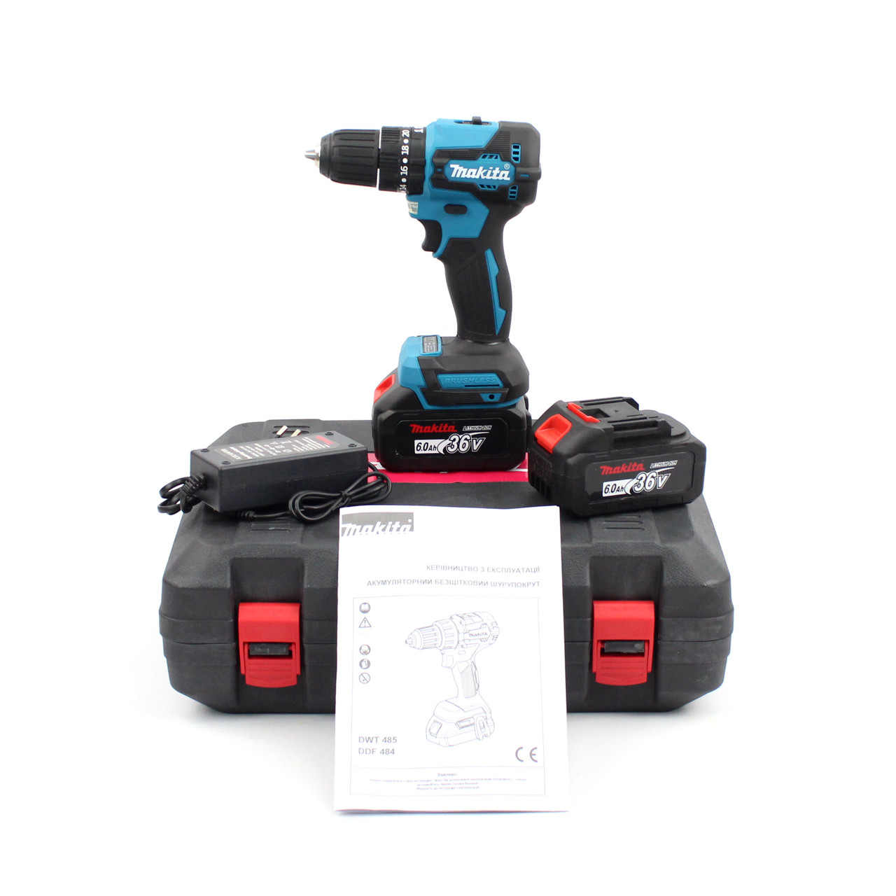 Шуруповерт Makita 485 DWE (24V, 5.0AH) с набором инструментов ...