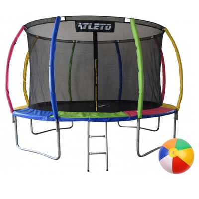 Батут Atleto 374 см з внутрішньою сіткою multikolor + в подарунок м'ячик (ID#2561344113), ціна ...