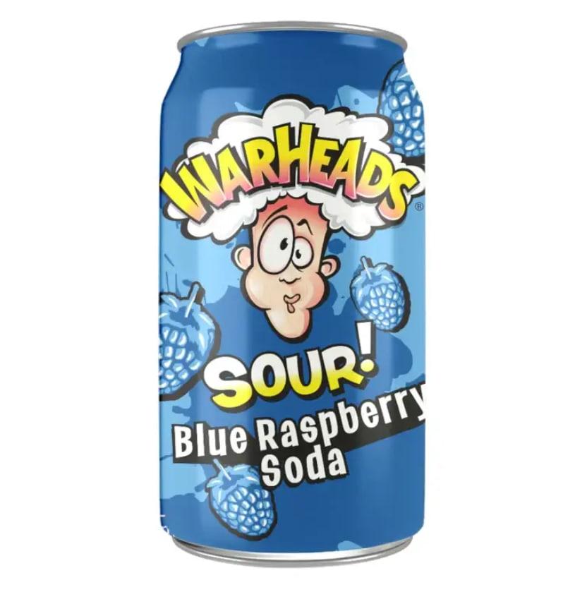 Газований напій WarHeads sour Blue Raspberry Soda (блакитна малина-сода ...