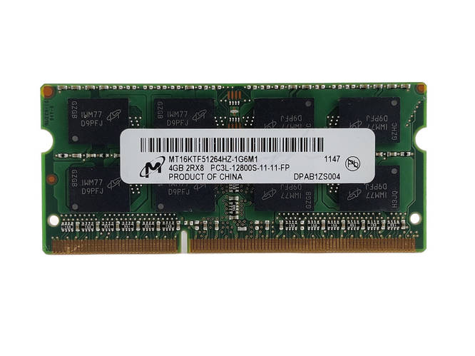 Оперативная память для ноутбука SODIMM Micron DDR3L 4Gb 1600MHz PC3L-12800S (MT16KTF51264HZ ...
