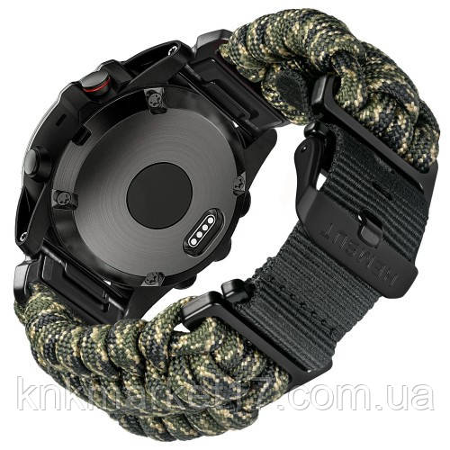 Ремінець Hemsut для годинників HGA145 Rugged Paracord Garmin Army Green ...