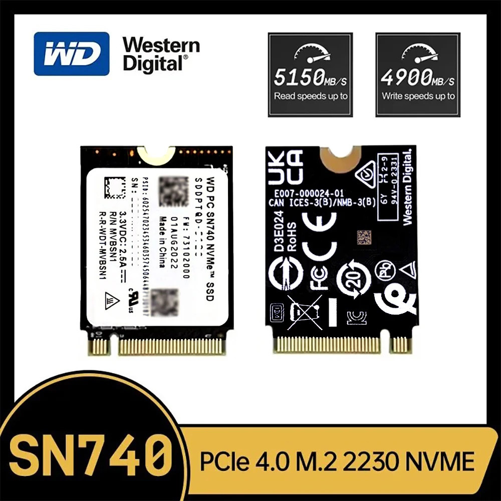 Western Digital SN740 1TB 2230 SSD M.2 NVMe ССД для PC, Microsoft ...