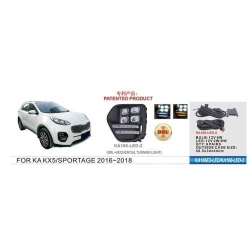 Фари дод.модель KIA Sportage/KX5/2016-18/KA-166-LED-2/DRL+Повороти/ел.провід (ID#2331467983 ...