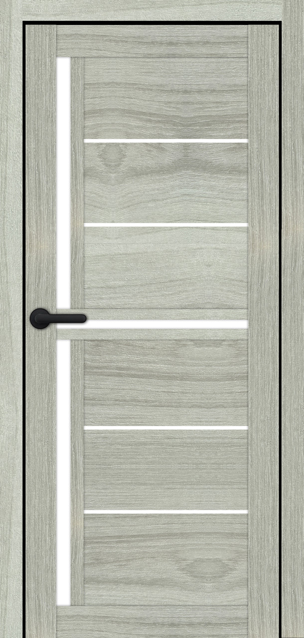 Двери межкомнатные Portalino PL-06 ПВХ Мессина серебряная (со стеклом ...