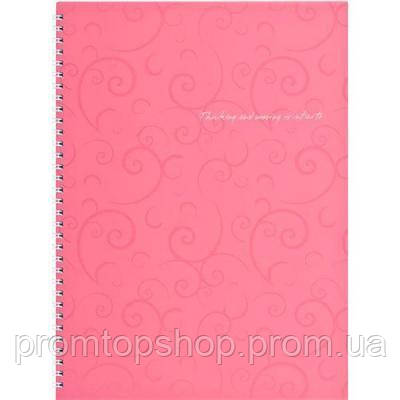 Блокнот Buromax spiral side, А4, 80sheets, Barocco, square, pink BM ...