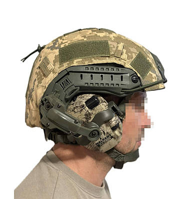 Військовий тактичний шолом каска Fast з активними навушниками Walkers ...