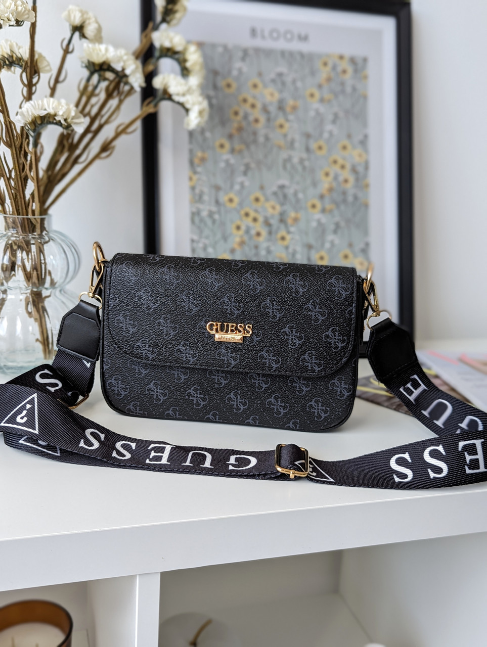 Сумка женская Guess черный классический кросс боди через плечо Гесс (ID ...