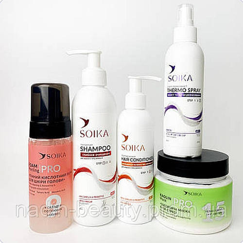 Набір Soika "Глибоке очищення" для жирного волосся 5 в 1 з кислотами ...
