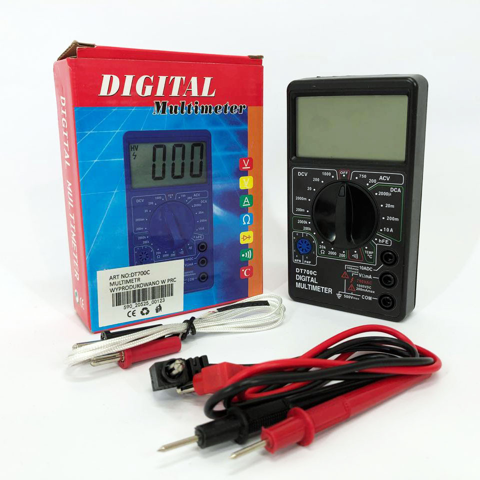 Мультиметр тестер цифровий DT 700C зі звуком та термометром, мультиметр ...