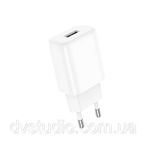 Адаптер сетевой HOCO Solid single port charger C134A |1USB, 12W/2.4A ...