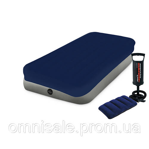 Надувний матрац Intex 64107-3, 99 x 191 x 25 см, з наматрацником-чохом ...