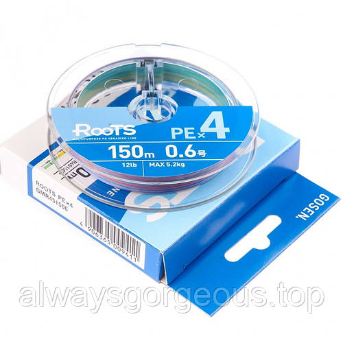 Шнур Gosen Roots X4 150m PE0.6 12lb multicolor NEW (ID#2257086874 ...