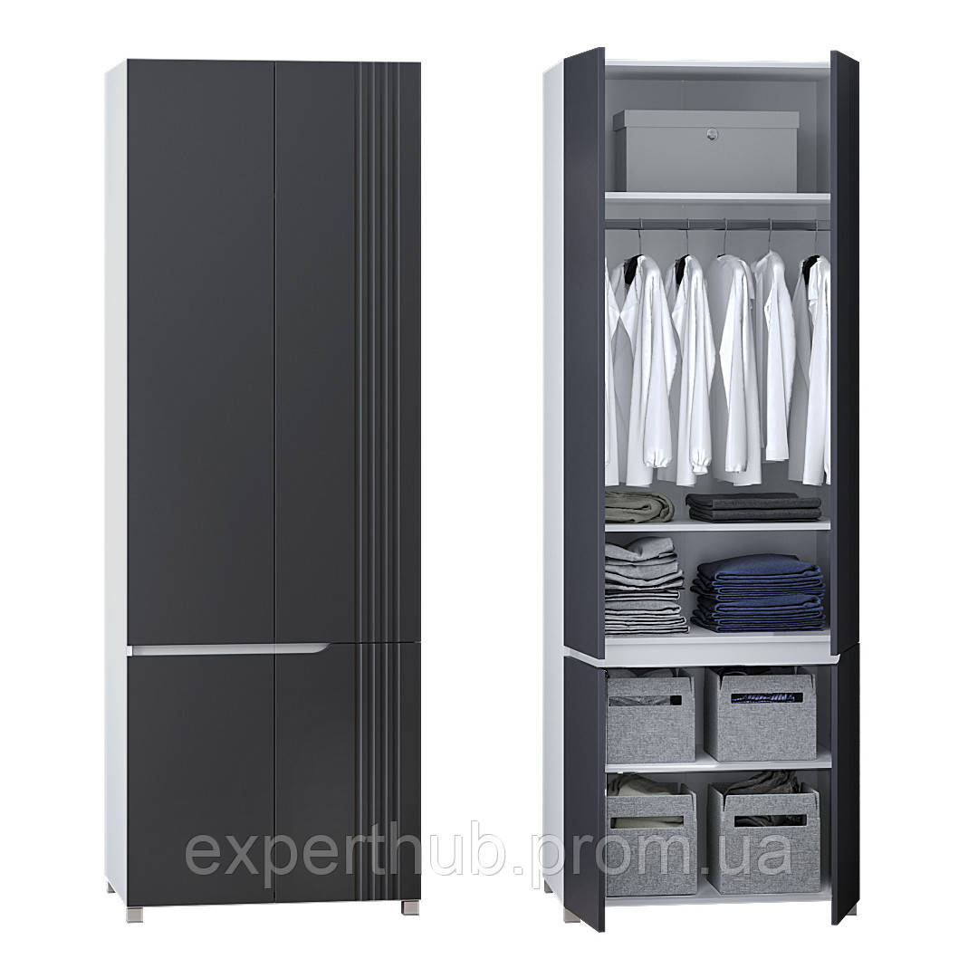 Шкаф для одежды DiPortes Портленд К-824-R Графит (80 230 56) МДФ EH ...