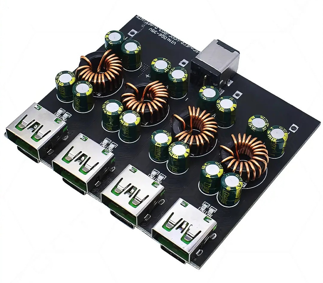 Понижающий модуль с быстрой зарядкой SW3518 6-35V для ноут., тел., на 4 ...