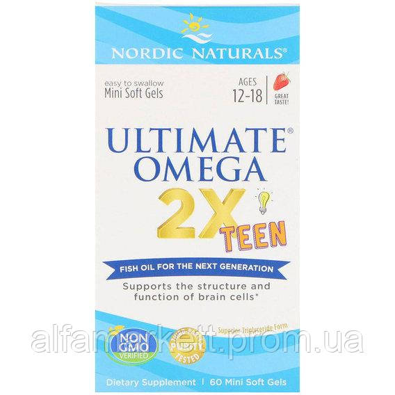 Омега 3 Nordic Naturals Ultimate Omega 2X Teen 60 Mini Soft Gels ...