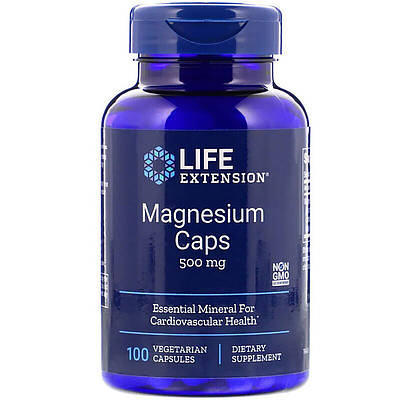 Магній, Magnesium, Life Extension, 500 мг, 100 вегетаріанських капсул ...