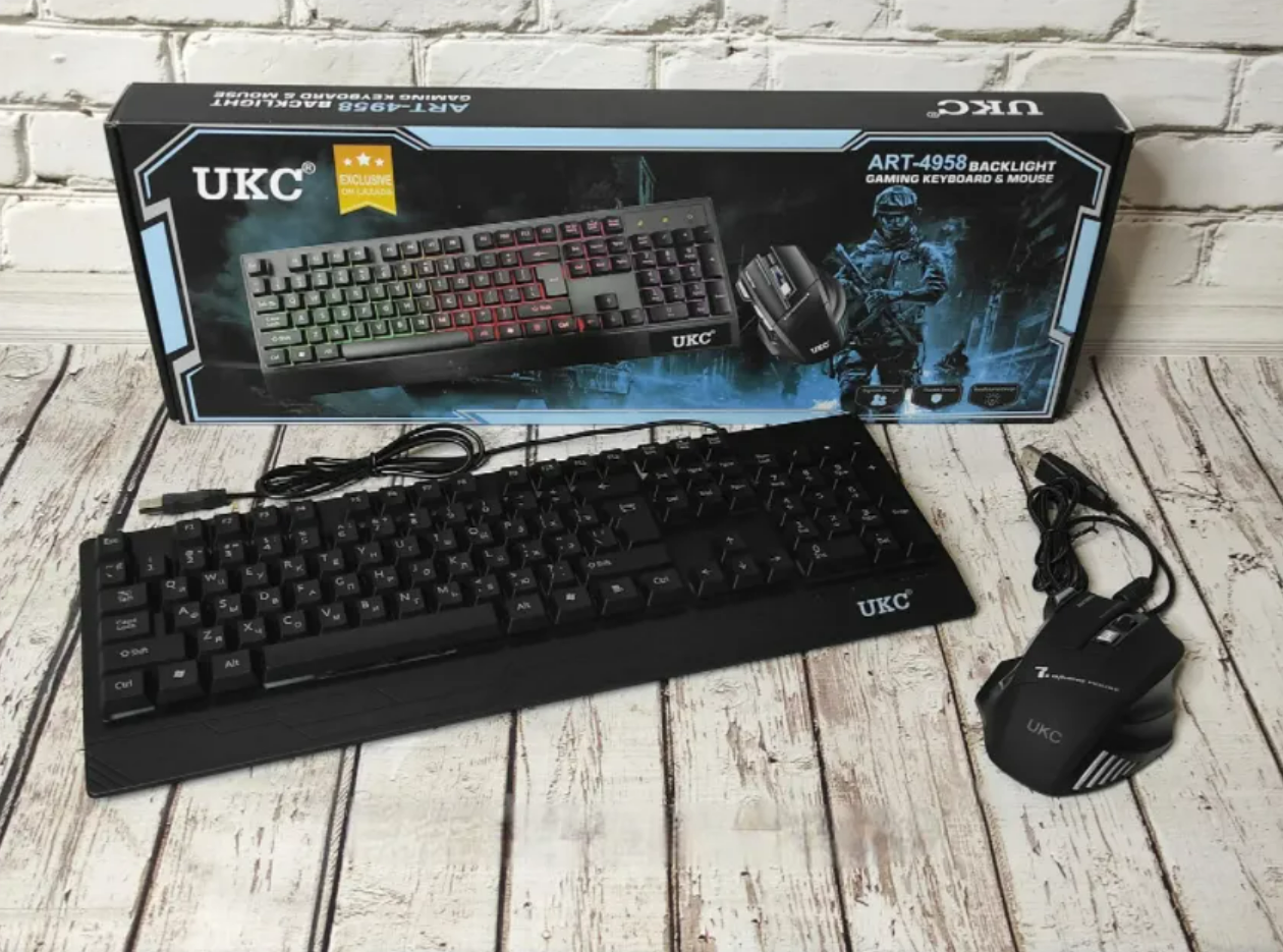 Игровая проводная клавиатура и мышь ART-4958 для ПК Комплект С ...