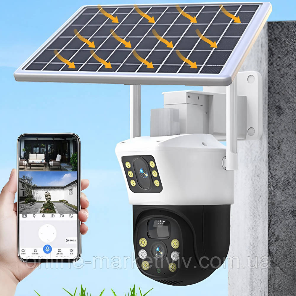 4G камера відеоспостереження з сонячною панеллю, PTZ Y001 / Вулична ...