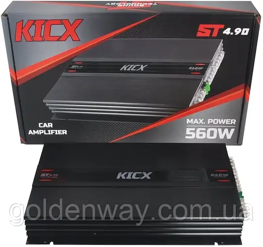 Автомобильный усилитель звука Kicx ST 4.90 для Android магнитолы 4 канала по 90 Вт 4Ом и 130Вт 2 ...