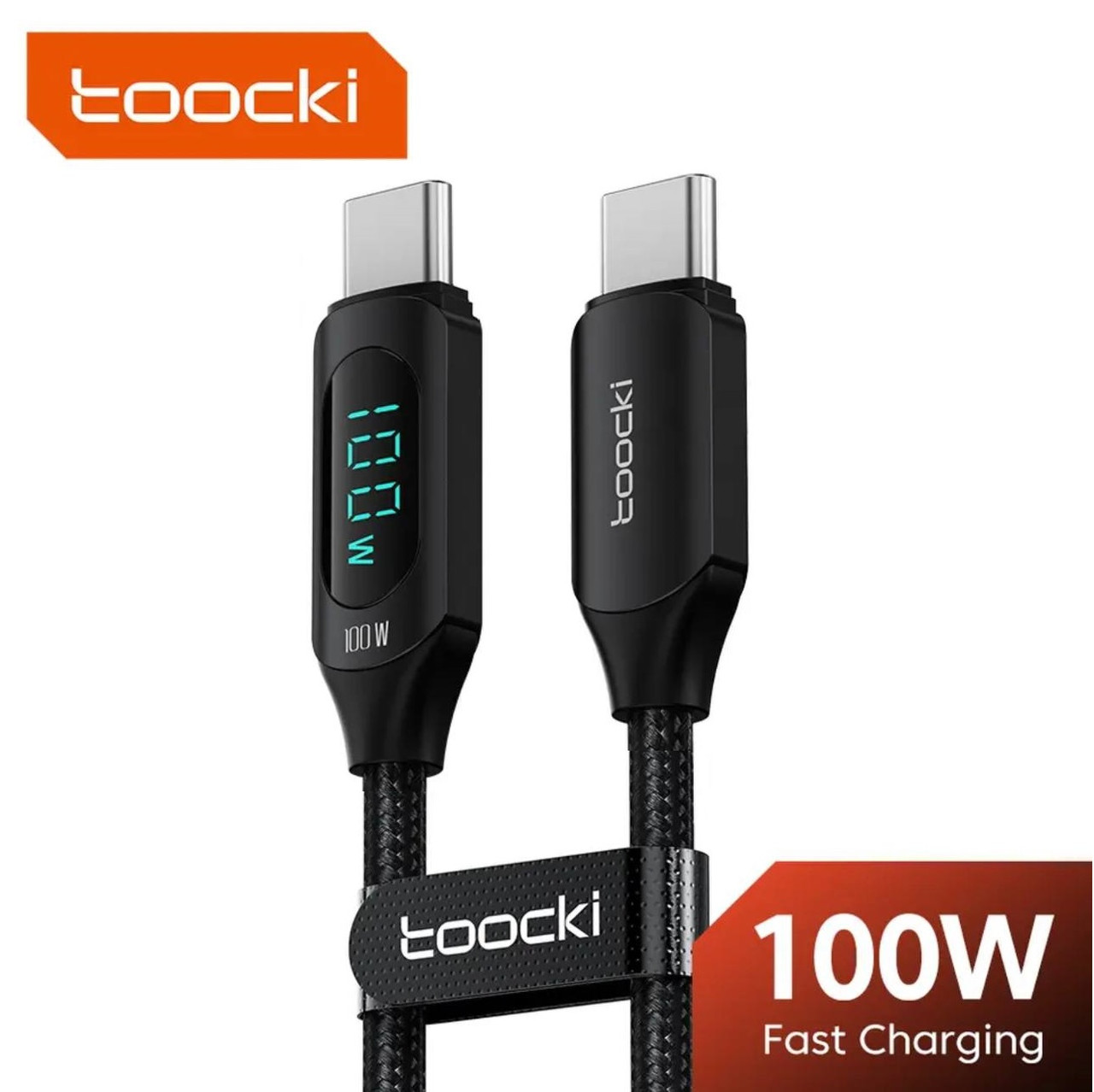 Кабель Toocki 100W USB Type C 2 метри з індикатором (ID#2261747943 ...