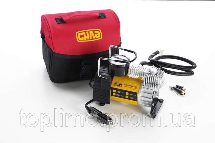 Компрессор автомобильный СИЛА однопоршневой 37л мин; 10Атм; 15А ...