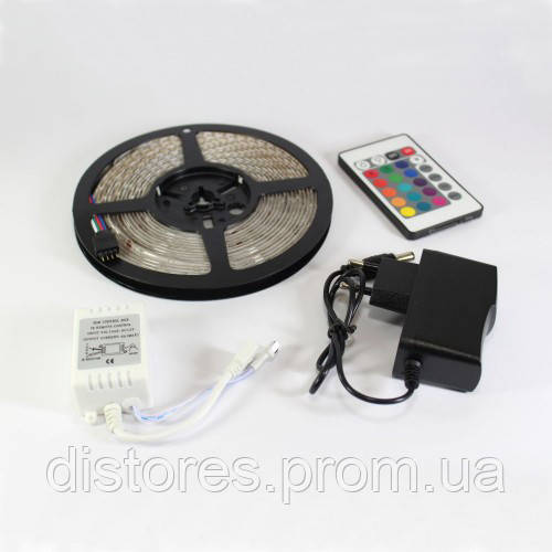 Лента светодиодная RGB 3528 5 метров - полный комплект (RGB44718) DI, код: 2593308 (ID ...