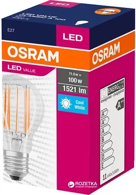 LED лампа OSRAM Value Classic Filament А60 11W E27 4000K 220-240 (4058075439597) (ID#1710387836 ...