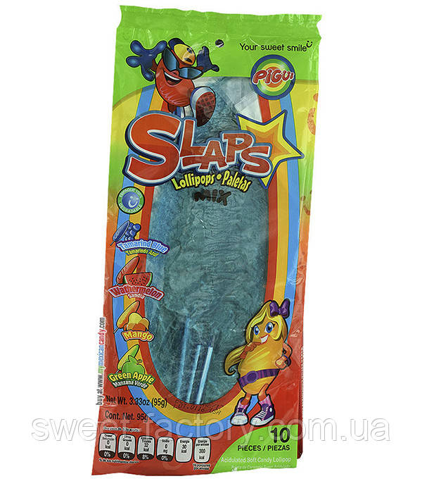 Льодяники Pigui Slaps Lollipops Mix 100g: продаж, ціна у Чернігові ...