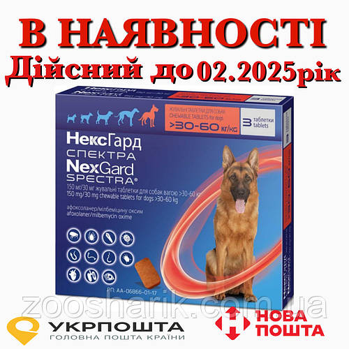 Таблетки Нексгард Спектра (NexGard Spectra) от блох и клещей для собак ...