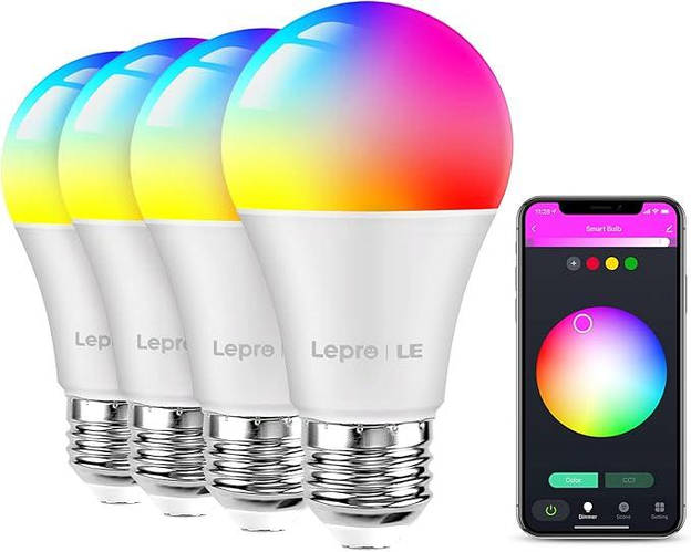 Розумна лампочка Lepro LED Bulb E27 A60 Світлодіодні лампочки E27, 9 Вт, 2700 К, 4 шт. (ID ...