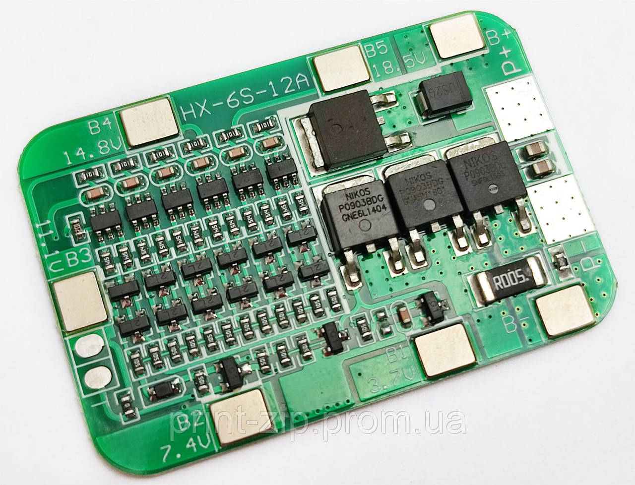 Контроллер заряда разряда HX-6S-12A BMS Li-ion батарей 22,2В-25.2В 18650 26650 6S 12A (ID ...