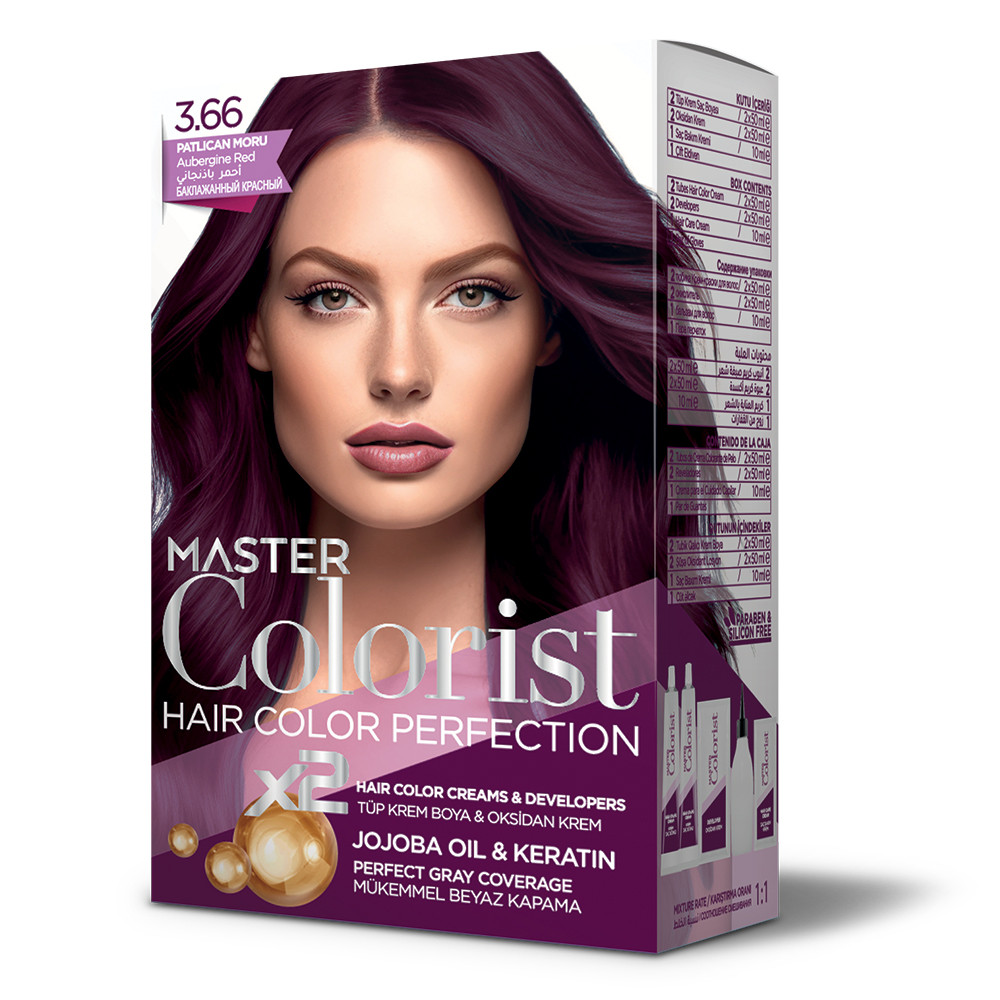 Краска Master Colorist для волос 3.66 Баклажан 2x50 мл+2x50 мл+10 мл ...