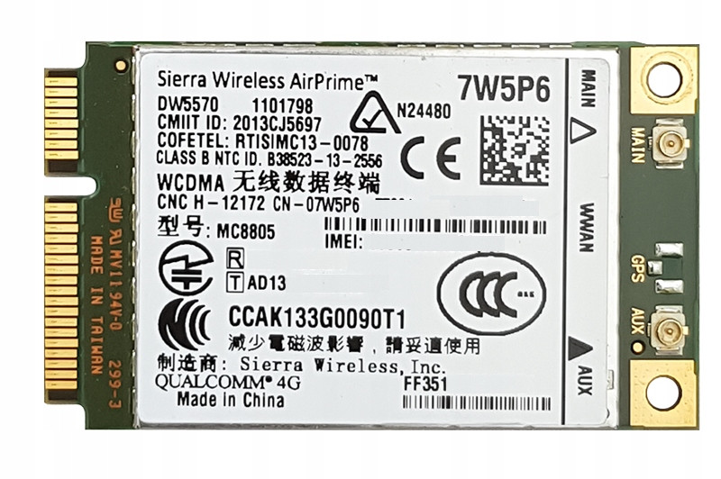 Модем 4G LTE Sierra Wireless AirPrime DW5570 (7W5P6) m.2, для ноутбуків ...