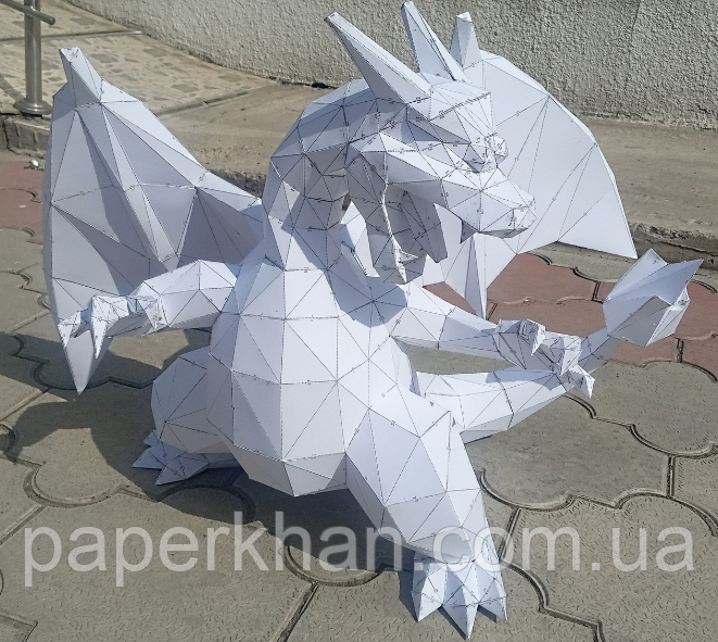 PaperKhan Конструктор із картону дракон покемон черізард пазл орігамі ...