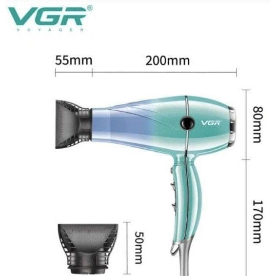 Фен с мощным мотором VGR V-452 2400 Вт, Портативный фен для сушки, Хороший мощный фен, Фен KT ...