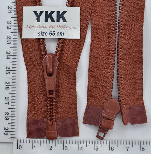 Блискавка YKK спіраль №5 разьемний 65см (025) цегла уп = 3шт. замовляйте кратно упаковкам (ID ...