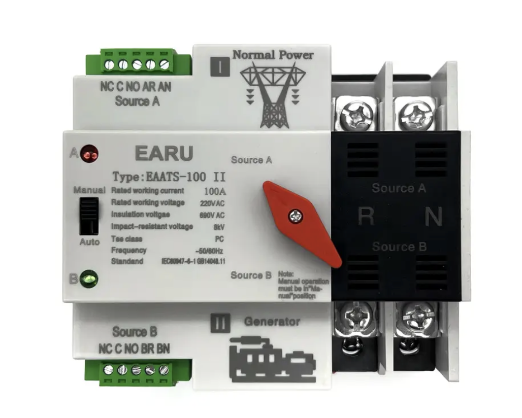 Автомат введення резерву EARU EAATS-100 II 2P 100A RC GEN Універсальний (ID#2276683676), цена ...