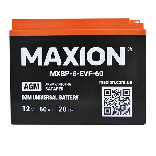 Аккумулятор тяговый Maxion MXBT-6-EVF-60 (12V, 60Ah, +/-) (ID ...