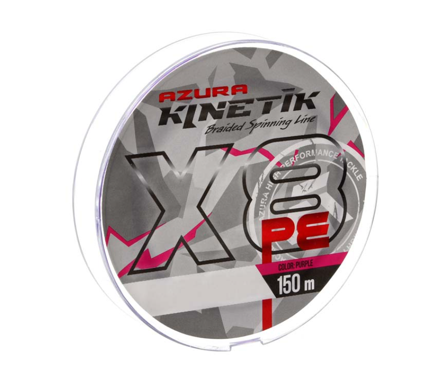 Шнур Azura Kinetik X8 Purple 150м №0.8 0.148мм арт KX8-08, цена: 477 ...