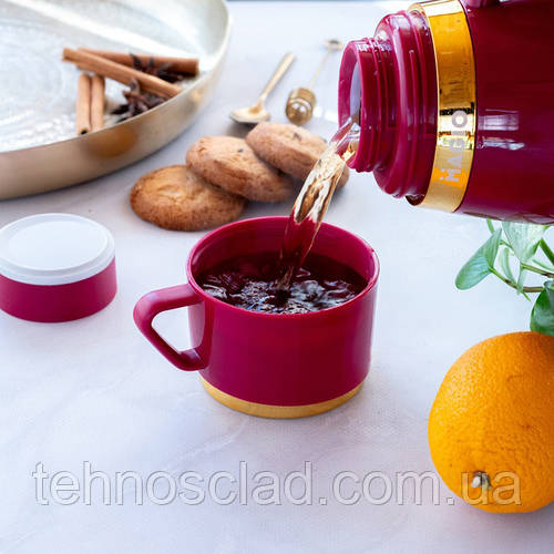 Термос Magio MG-1050R зі скляною колбою. GN-123 Колір: червоний (ID#2277989742), ціна: 489 ...