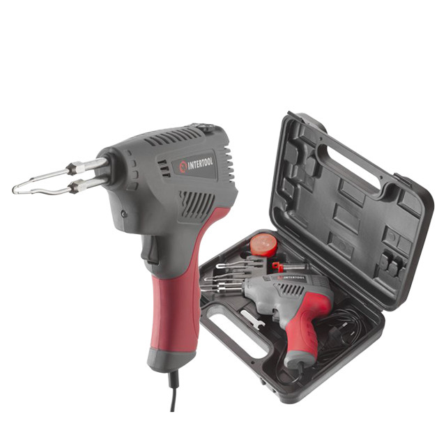 Паяльник импульсный с трансформатором 200 Вт, 230 В, 3-режима, с комплектом насадок INTERTOOL RT ...