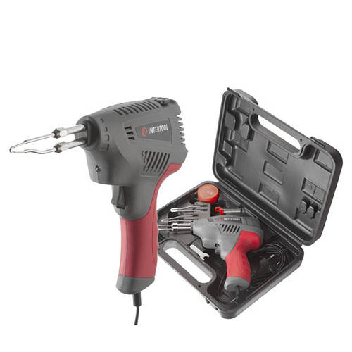 Паяльник импульсный с трансформатором 200 Вт, 230 В, 3-режима, с комплектом насадок INTERTOOL RT ...