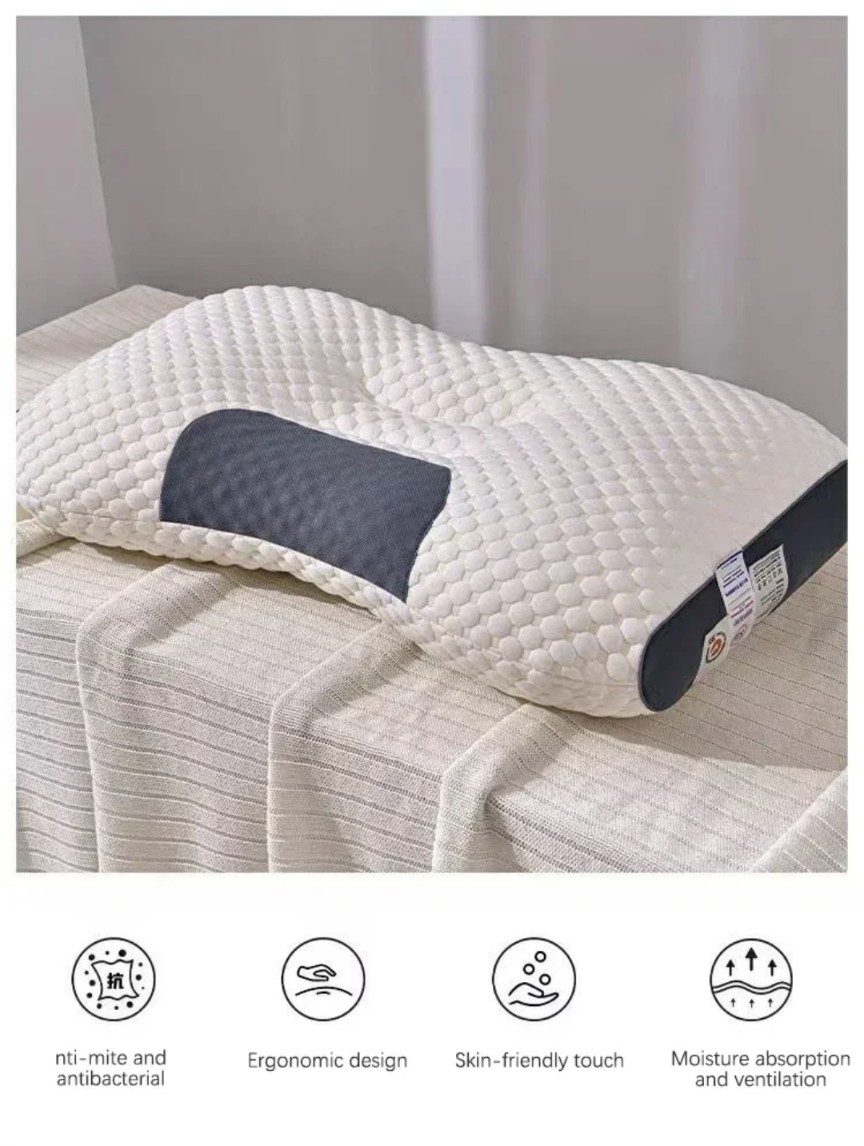 Шийна ортопедична подушка для шиї Spa масажна подушка з соєвого волокна для домашнього сну 45 на