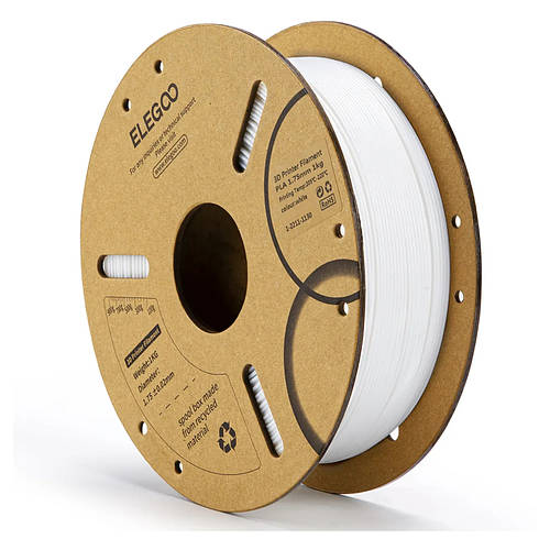 PLA Filament (пластик) для 3D принтера ELEGOO 1кг, 1.75мм, білий (50. ...