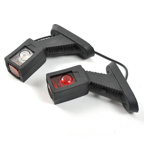 Габарит "ріжки" косий 13,5см 12/24v червоний+білий+жовтий 1+1+1 LED ...