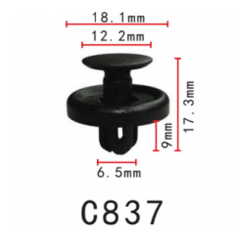 Кліпси C0837 розпірні GM 88970767 Toyota Lexus 90467-10183 Subaru ...
