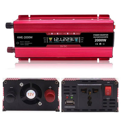 Преобразователь напряжения с 12V на 200V, 2000W, с LCD дисплеем, KC-2000D / Инвертор ...