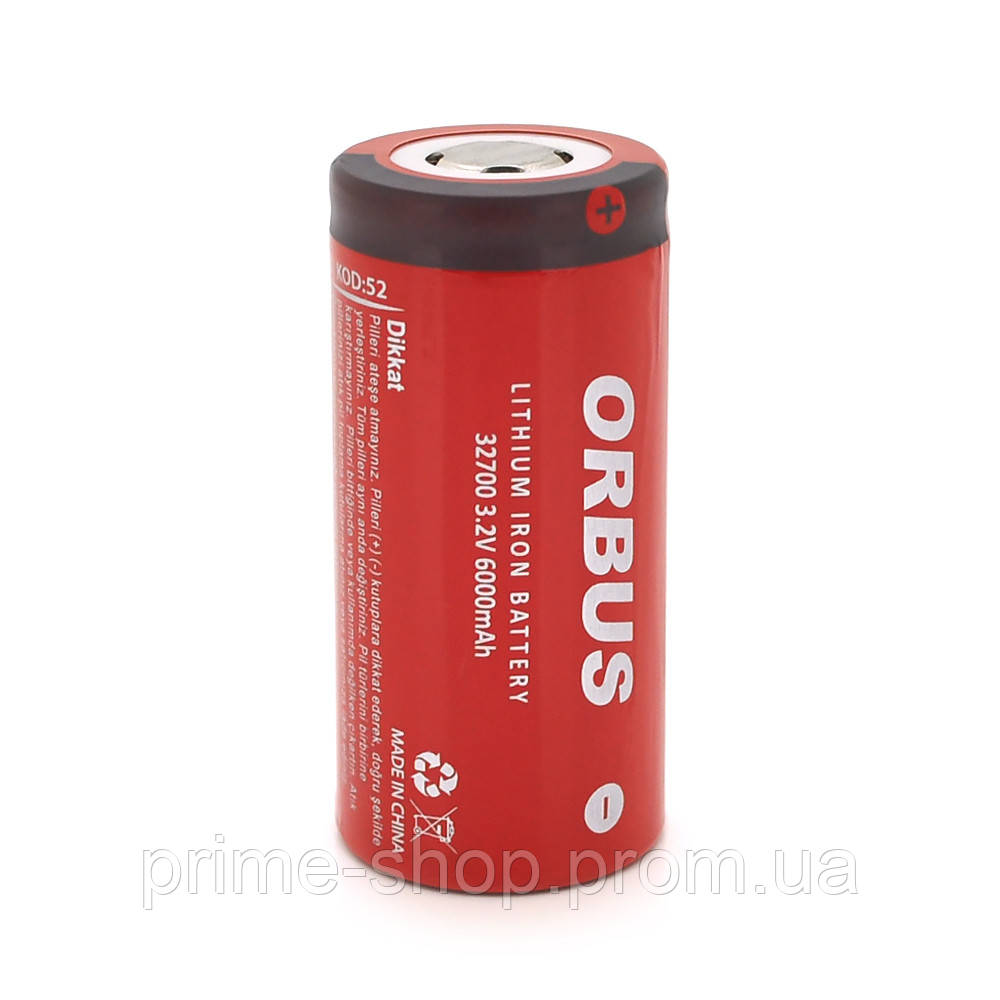 Аккумулятор 32700 LiFEPO4 ORBUS 32700-48G, 6000mAh,3.2V, RED/GREY, Q120 ...