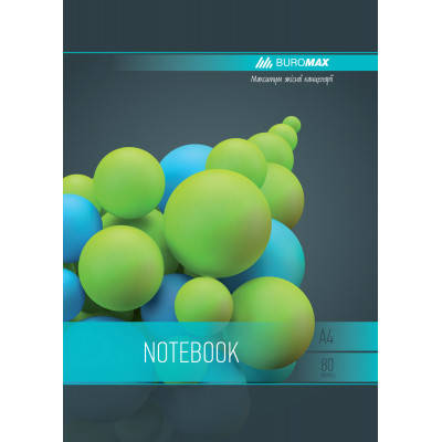 Зошит Buromax Sphere A4 80 аркушів, клітина Бірюзовий (BM.24452101-06 ...